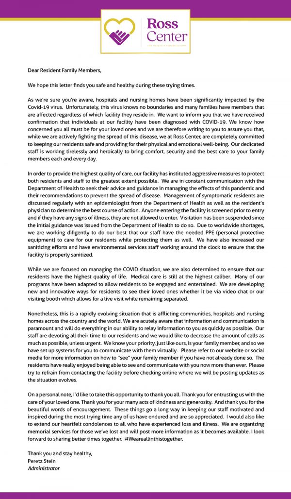 Ross Center for Health & Rehabilitation - (631) 273-4700